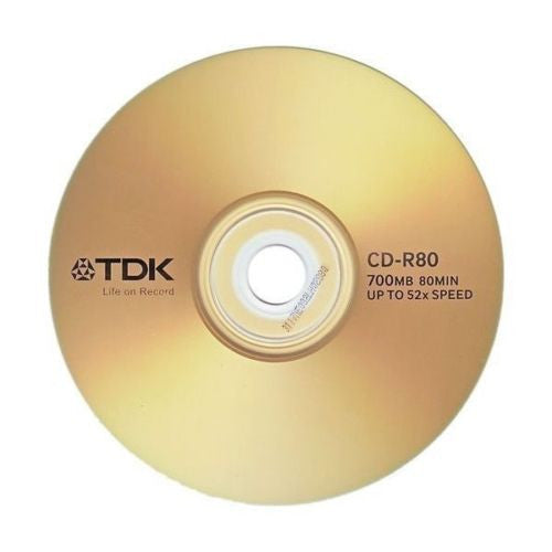 10 TDK WHITE printable Blank CD-R media 52X CD -R Original Australian ...