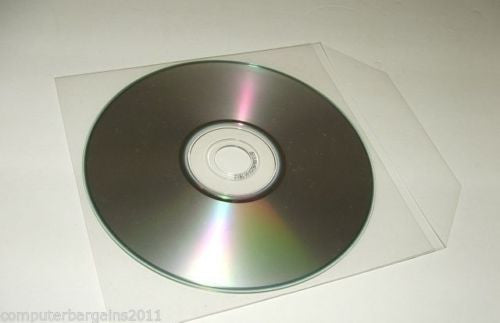 PREMIUM 100 x CD DVD Clear Plastic Sleeves + Sleeve Flap for Storage 1 ...