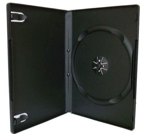 100 x SINGLE BLACK DVD Case 14mm DVD Covers with Clear Outer Wrap Stan ...