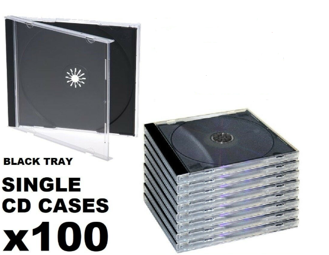 100 x 10.4 Standard Jewel CD Cases Black Tray Single Disc Size - Melbo ...