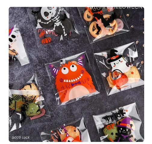 100PCS Clear Plastic Candy Packaging Bags Self Adhesive Cookie lollies ...