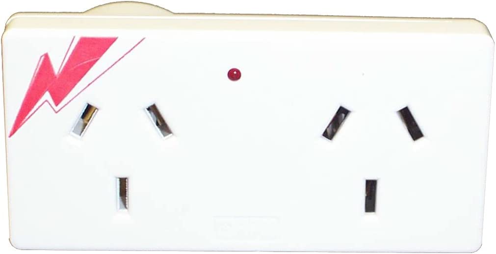 2 x D2PA 2-Way Surge Protector Double Adaptor HPM 240V 10 Amps Max 2 P ...