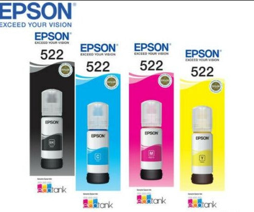 Epson Genuine T522 Ink Set (value pack) BK/C/M/Y for ET1110/ET2710/ET2 ...